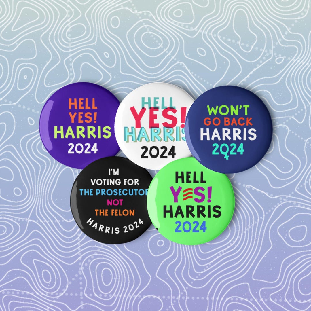 Kamala Harris 2024 Hell Yes Set of 5 Pinback Buttons Assortment 2 - Etsy