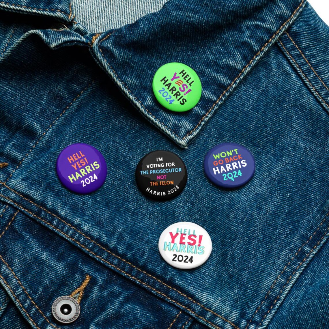 Kamala Harris 2024 Hell Yes Set of 5 Pinback Buttons Assortment 2 - Etsy
