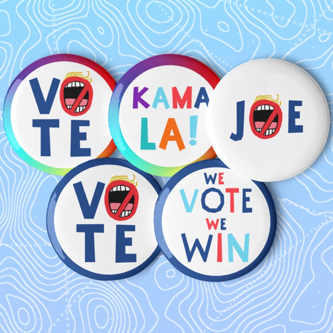 Joe Biden Kamala Harris Election 2024 Campaign Buttons Assortment of 5 ...