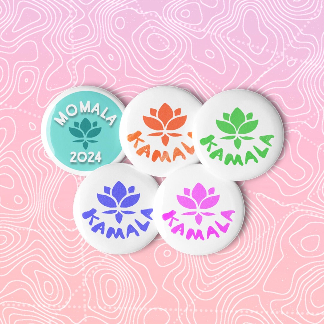 Kamala Harris Lotus and Momala Set of 5 Buttons 1.25 - Etsy