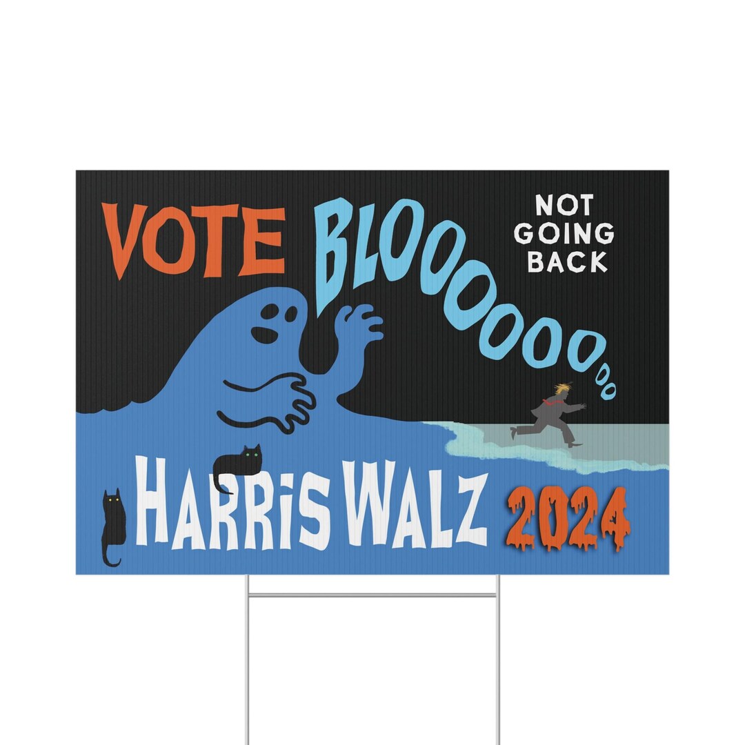 Harris Walz 2024 Yard Sign Halloween Don't BOO Vote Blue 22x15 - Etsy