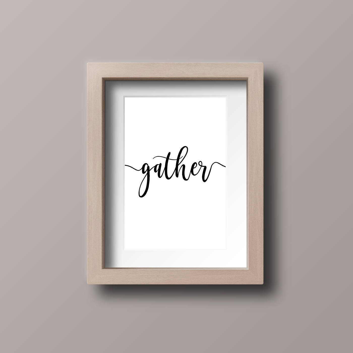 Gather Word Printable, Calligraphy Black and White Printable ...