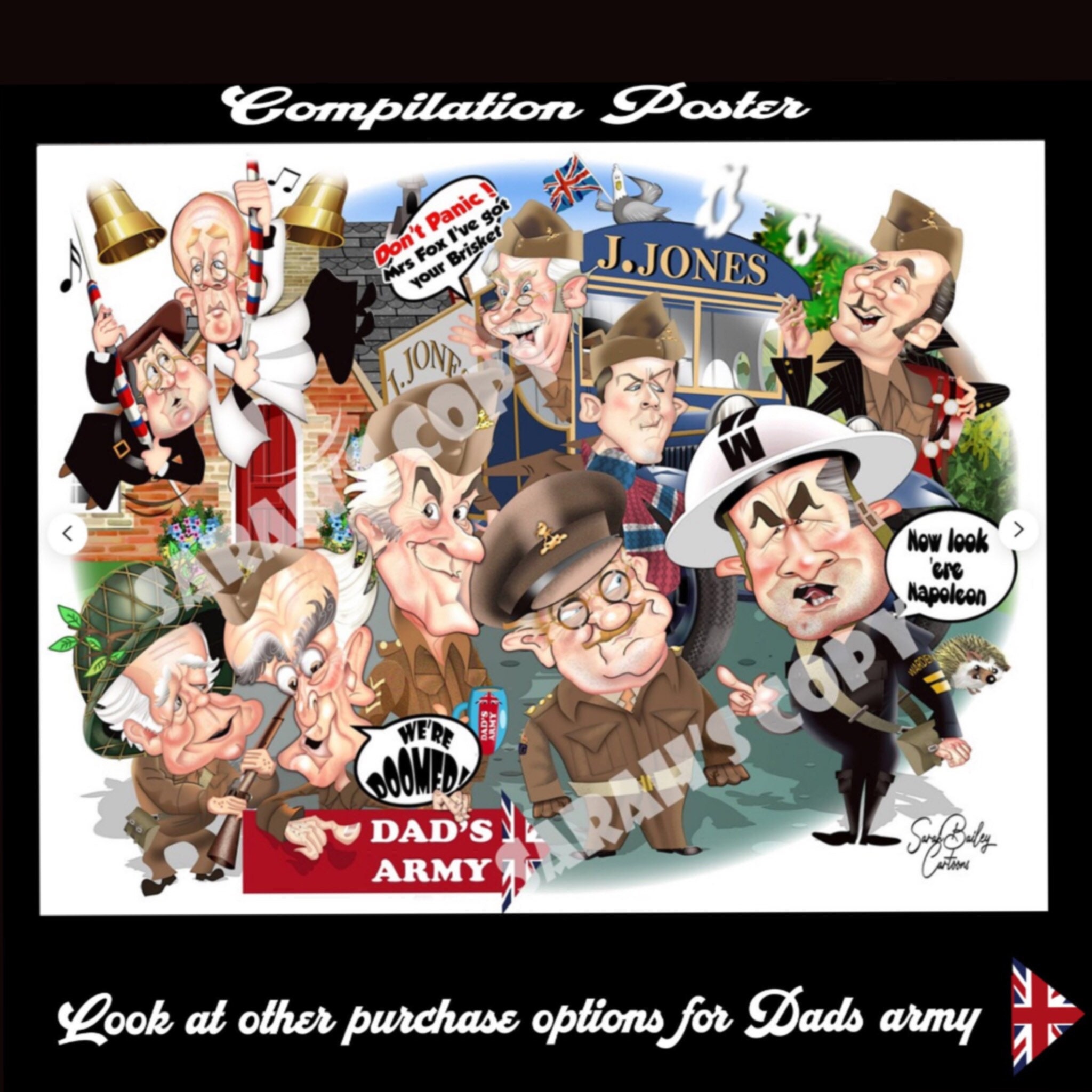 Dads Army Collective Cartoon Poster and Other Options - Etsy
