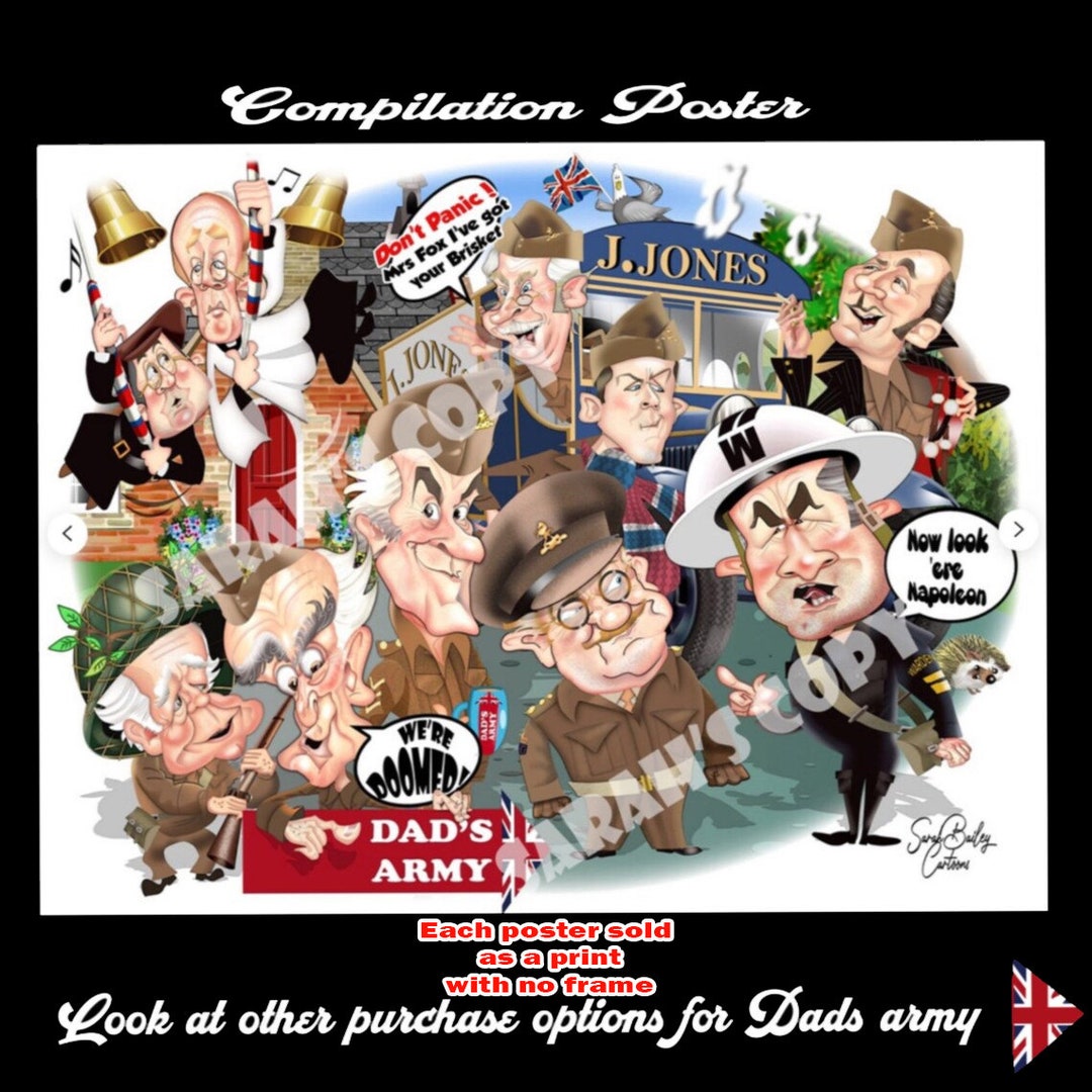 Dads Army Collective Cartoon Poster and Other Options - Etsy