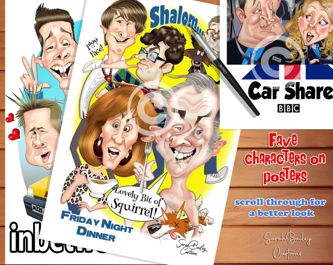 Sitcom Cartoons Including Car Share, Inbetweeners, Friday Night Dinner ...