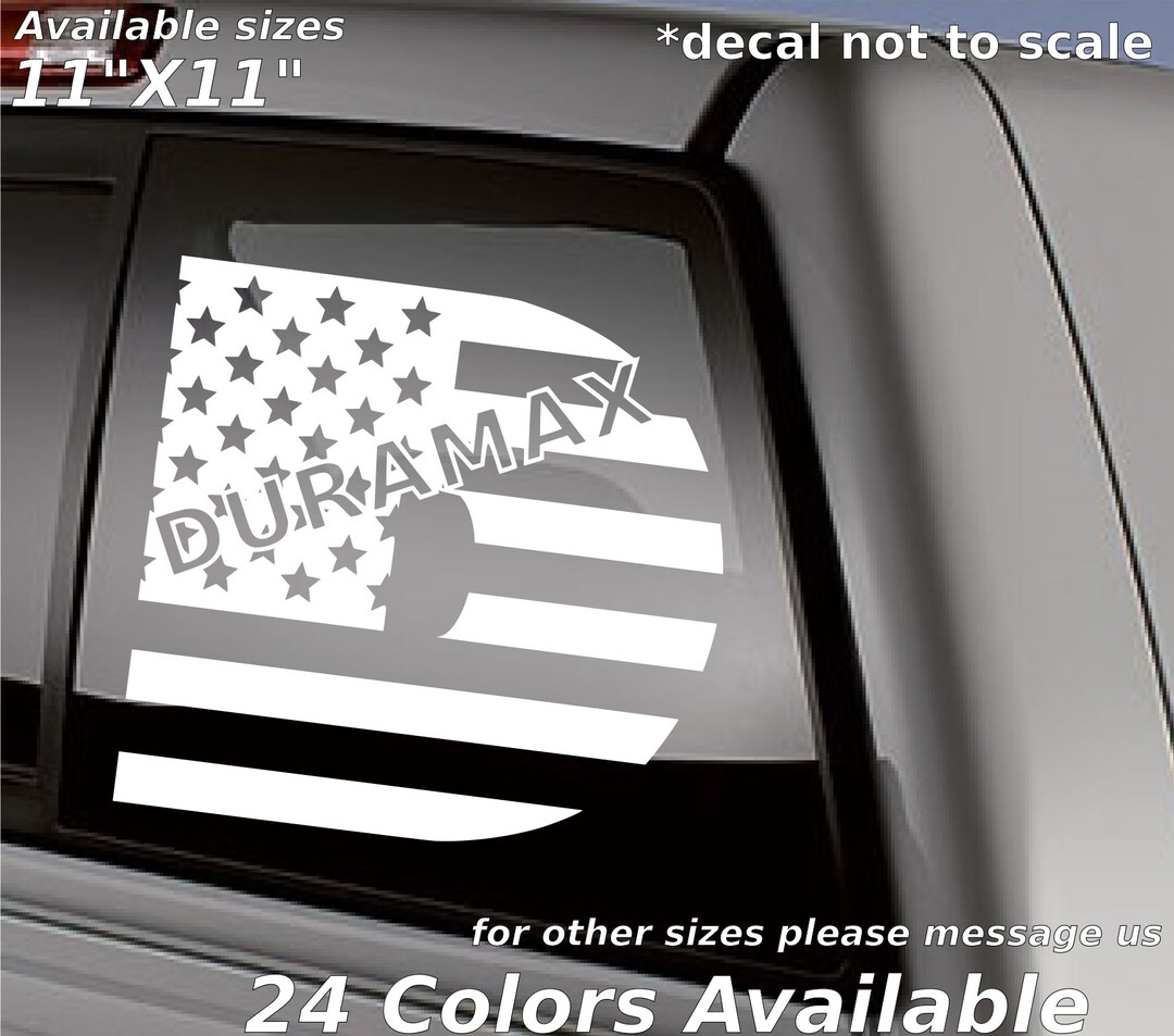 Custom Made Duramax American Flag Window Decal Sticker - Etsy