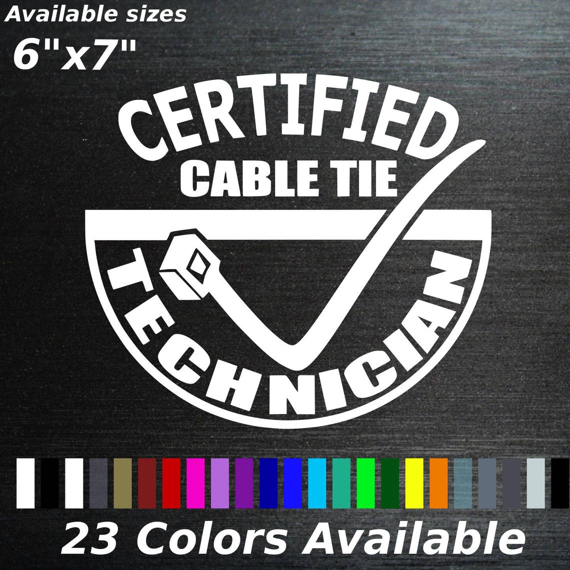 Certified Ziptie Technician Decal Sticker Cars Trucks SUV off - Etsy ...