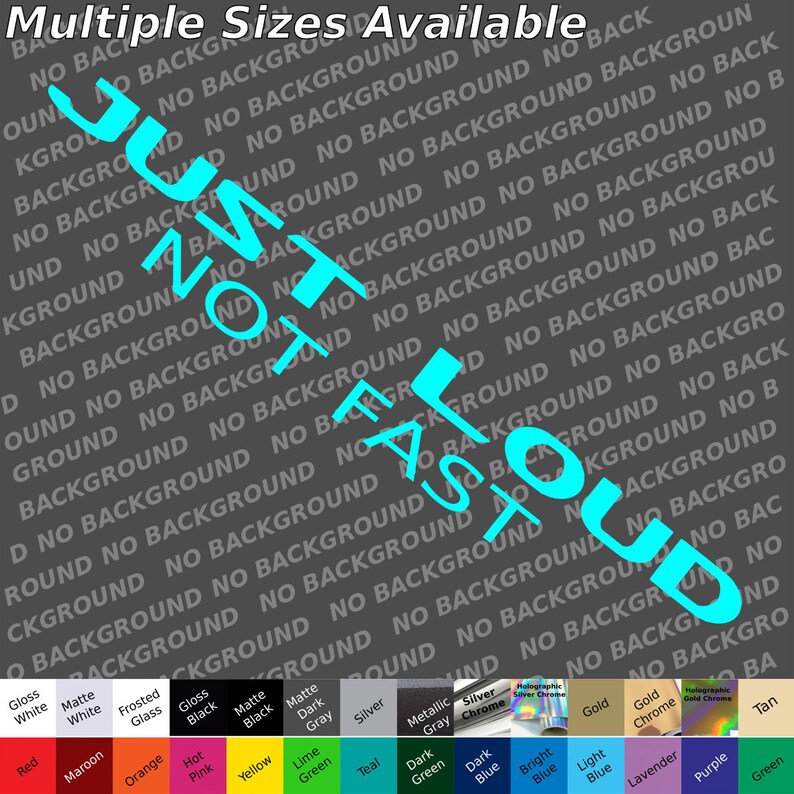 Custom Just Loud Not Fast Decal Sticker - Etsy