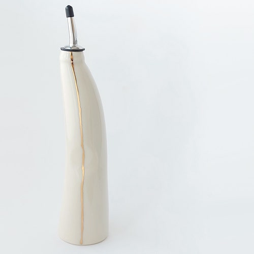 Handmade Ceramic Oil Bottle Container for Olive Oil White | Etsy