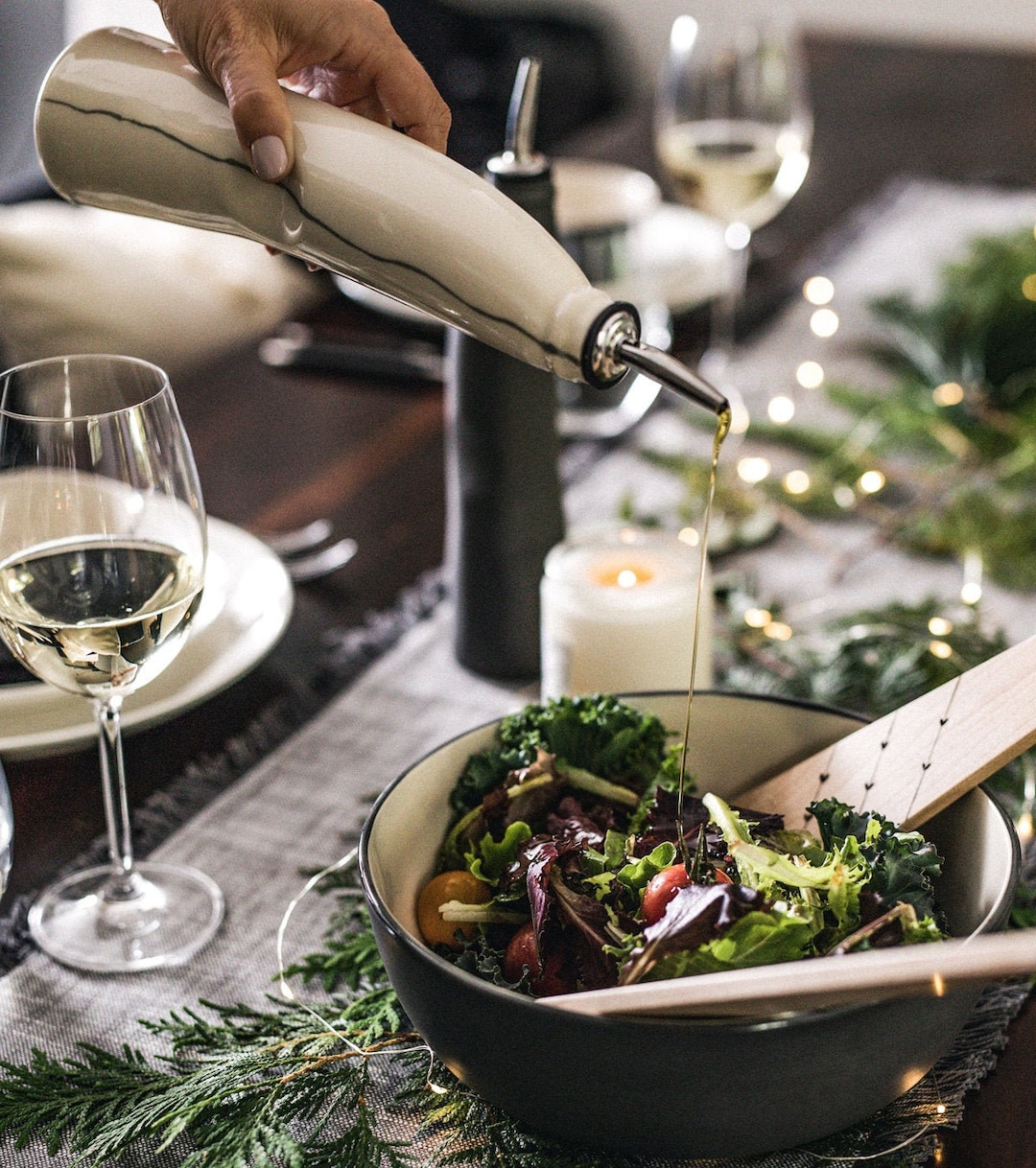 Handmade Ceramic Oil Bottle, Container for Olive Oil, White Olive Oil ...