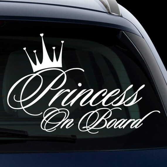 Princess on Board Crown Vinyl Decal Sticker | Etsy