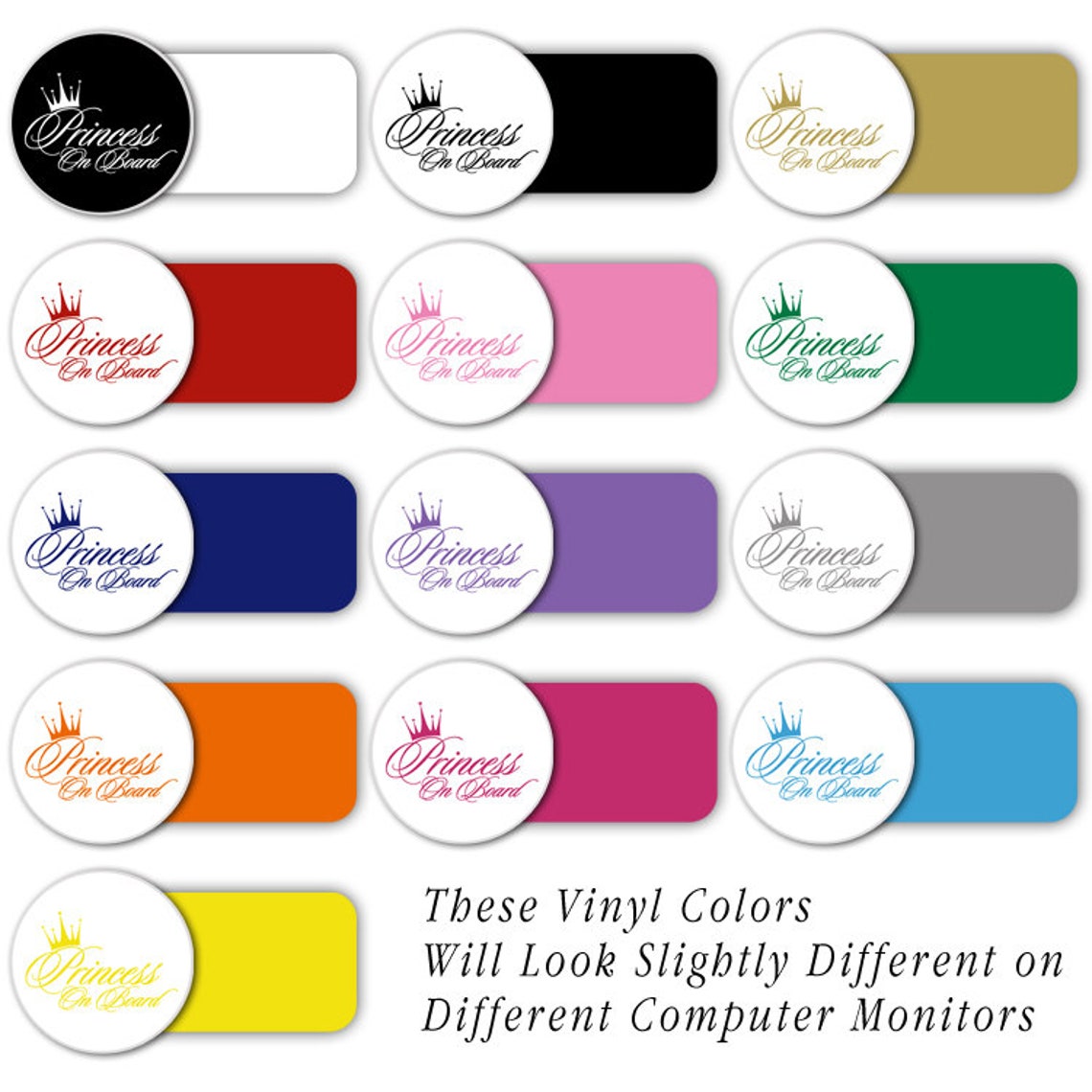 Princess on Board Crown Vinyl Decal Sticker - Etsy