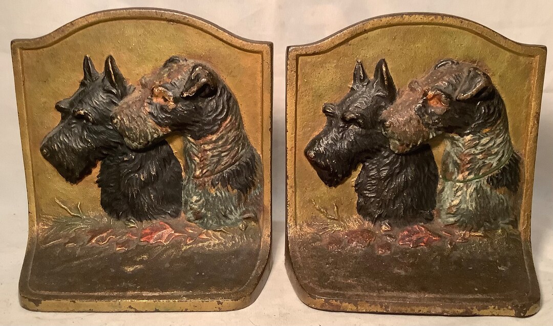 Set of 2 Vintage Hubley Cast Iron Scotty & Terrier Friends Bookends - Etsy