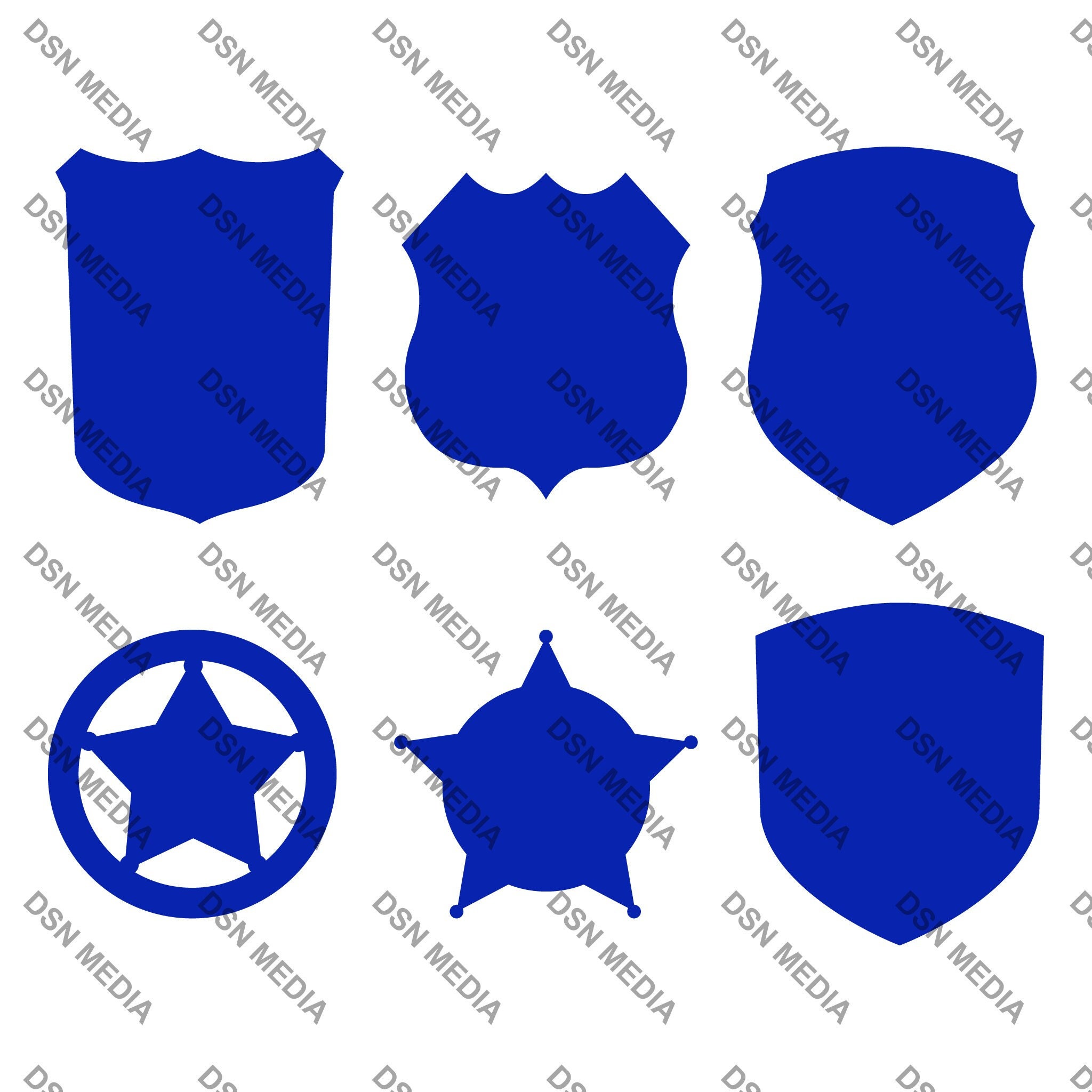 Badge Svgs 6 Pack Clipart Silhouette - Etsy