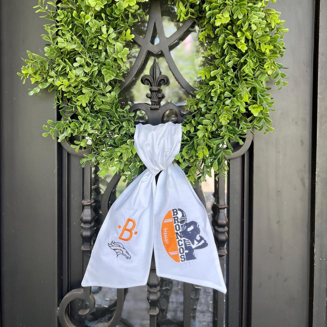 Denver Broncos Wreath Sash, Personalized Football Door Decor - Etsy