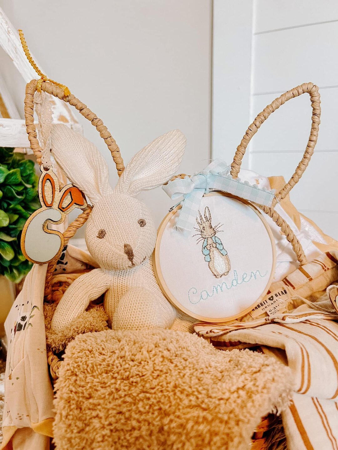 Custom Personalized Embroidered Peter Rabbit Monogrammed Easter Basket ...