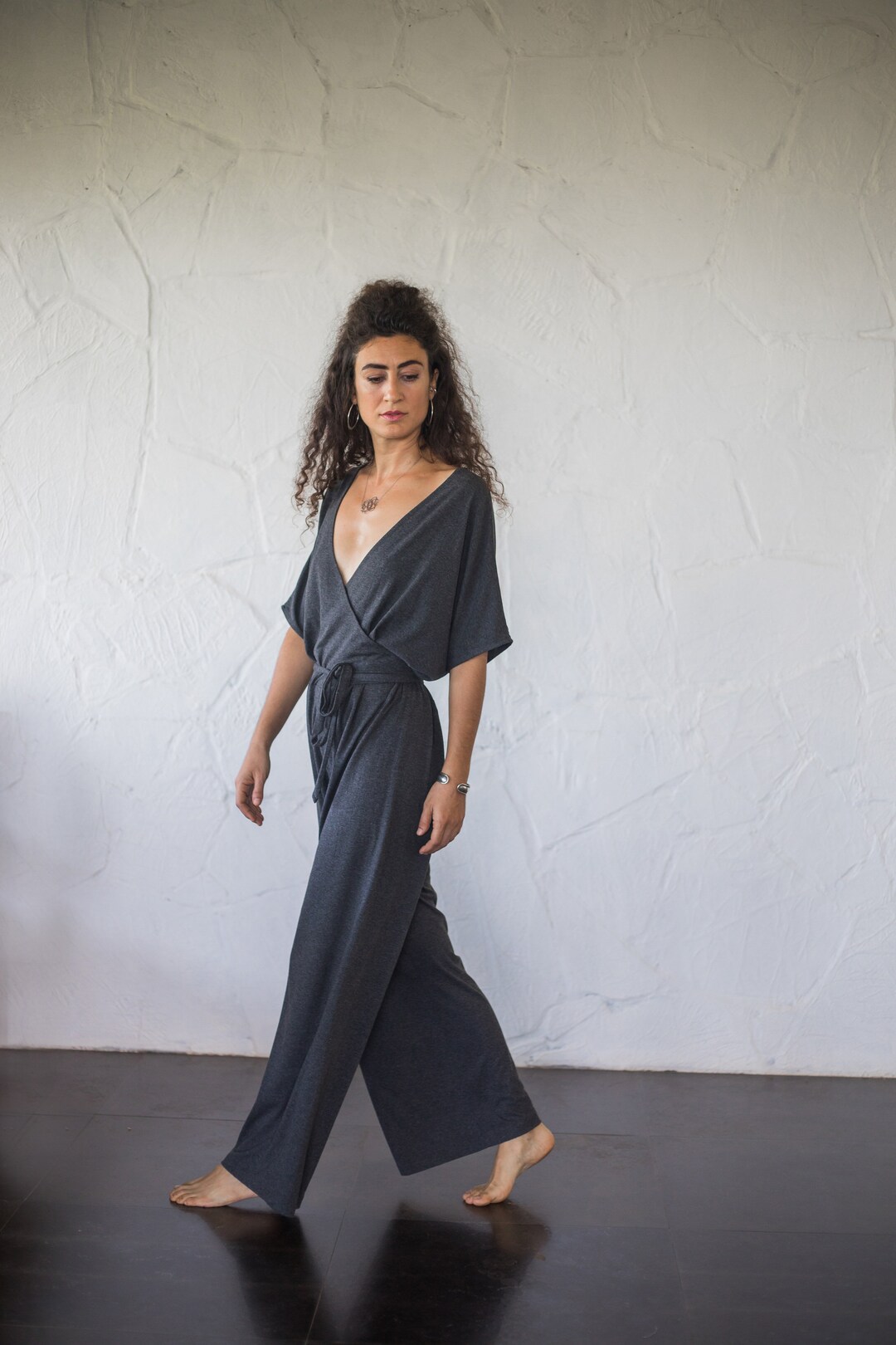 Organic Cotton Jersey Wrap Jumpsuit Women/one Size Jersey Overalls ...