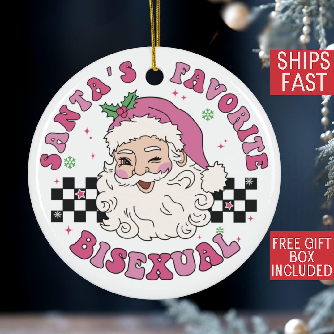 LGBTQIA+ Pink Christmas Ornament, Santa's Favorite Bisexual Christmas ...