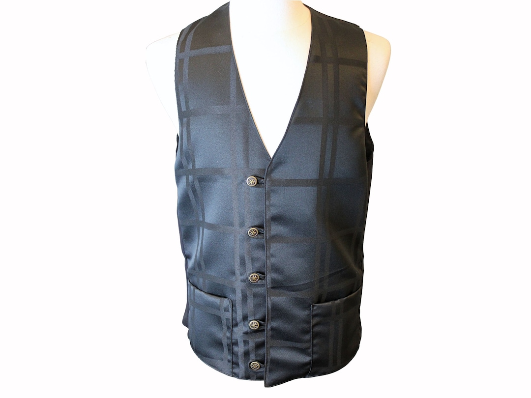 The VM Men's Waistcoat - Black Tapestry Victorian Steampunk Vest ...