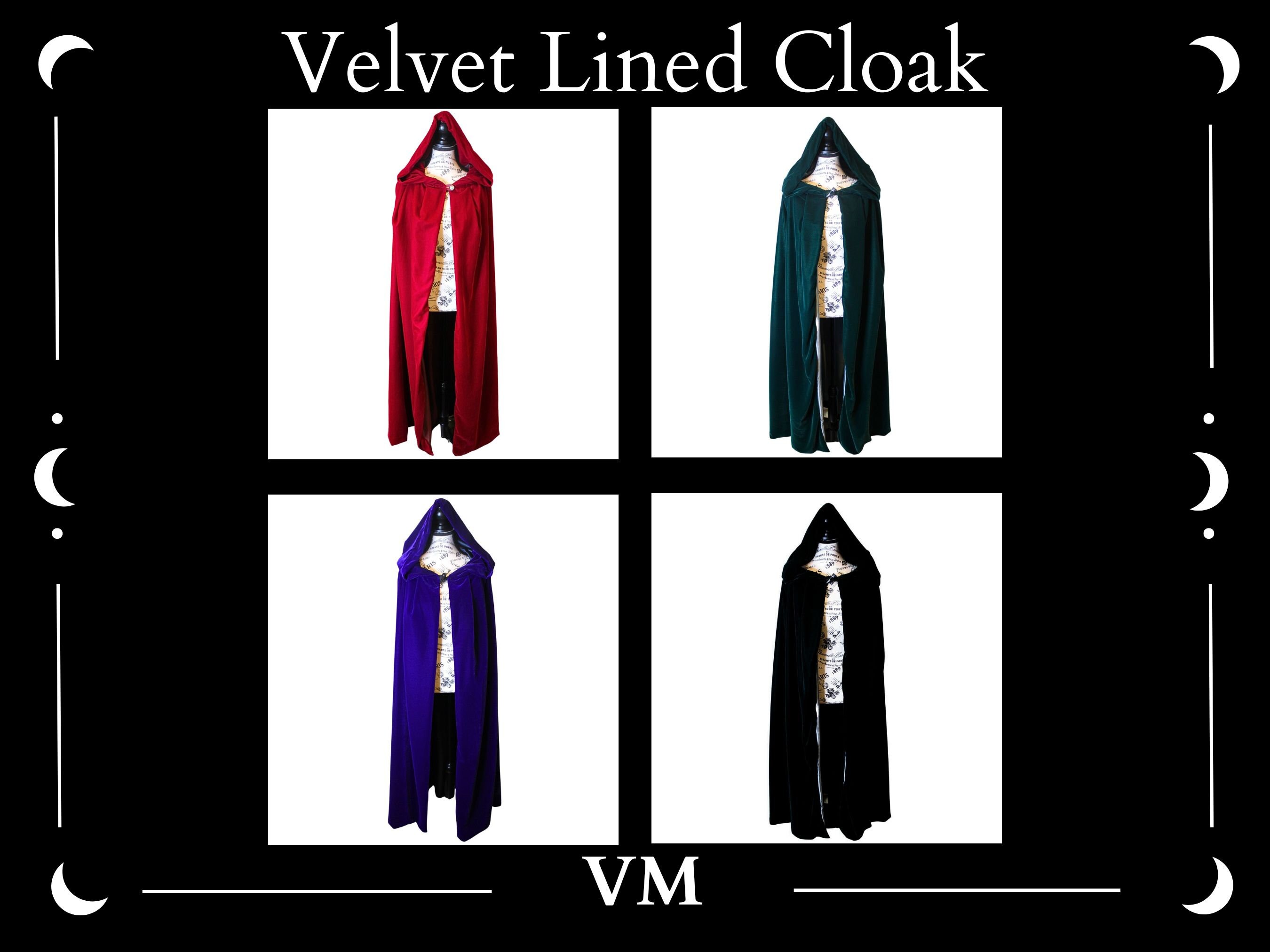 The VM Hooded Cloak Alternative Wedding Velvet Cape Victorian Bridal ...