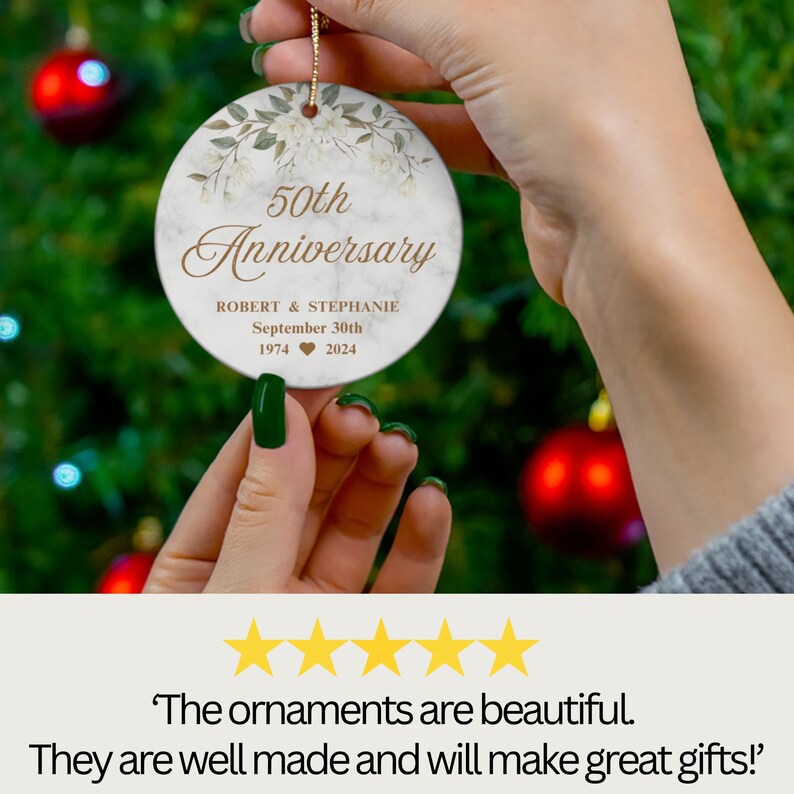 Personalized Christmas Ornament Gift, Custom 25th Anniversary Keepsake ...