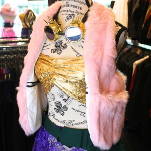 The VM Pink Burning Man Unisex Faux Fur Vest Holster W Pockets ...