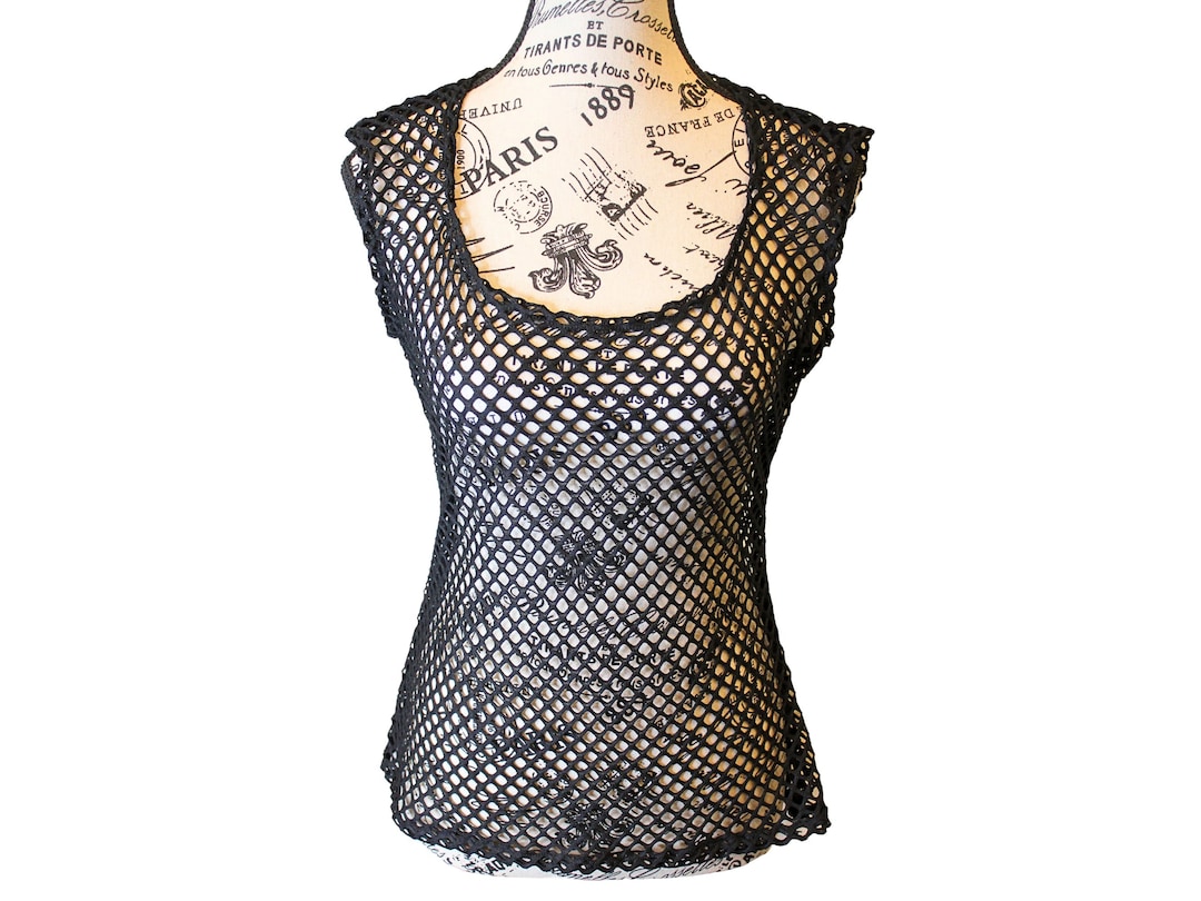 The VM Fishnet Tank Top Black Fishnet Gothic Sheath, Whimsigoth 90s ...