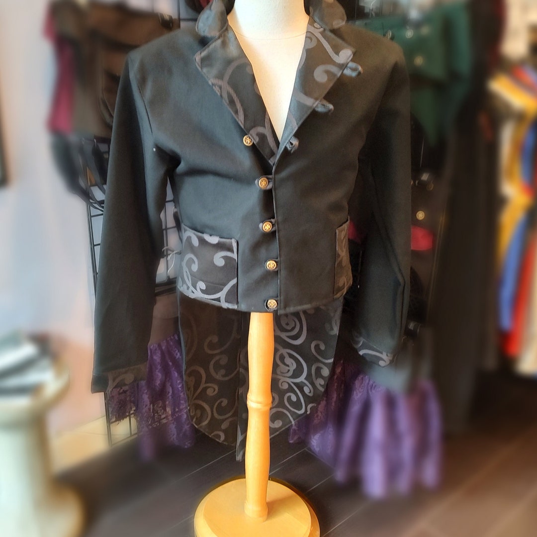 Gothic Men's Tailcoat Renaissance Fair Tux Jacket With Pockets Medieval ...