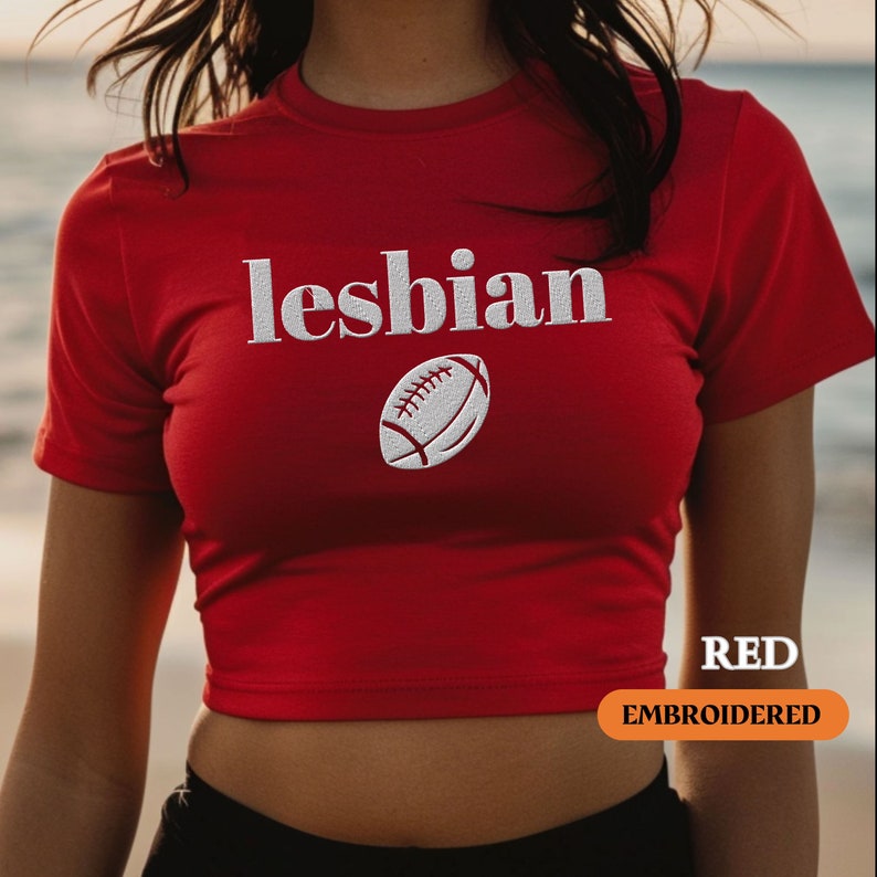 Lesbian Pride Baby Tee Shirt, Personalized EMBROIDERED Lesbian Football ...