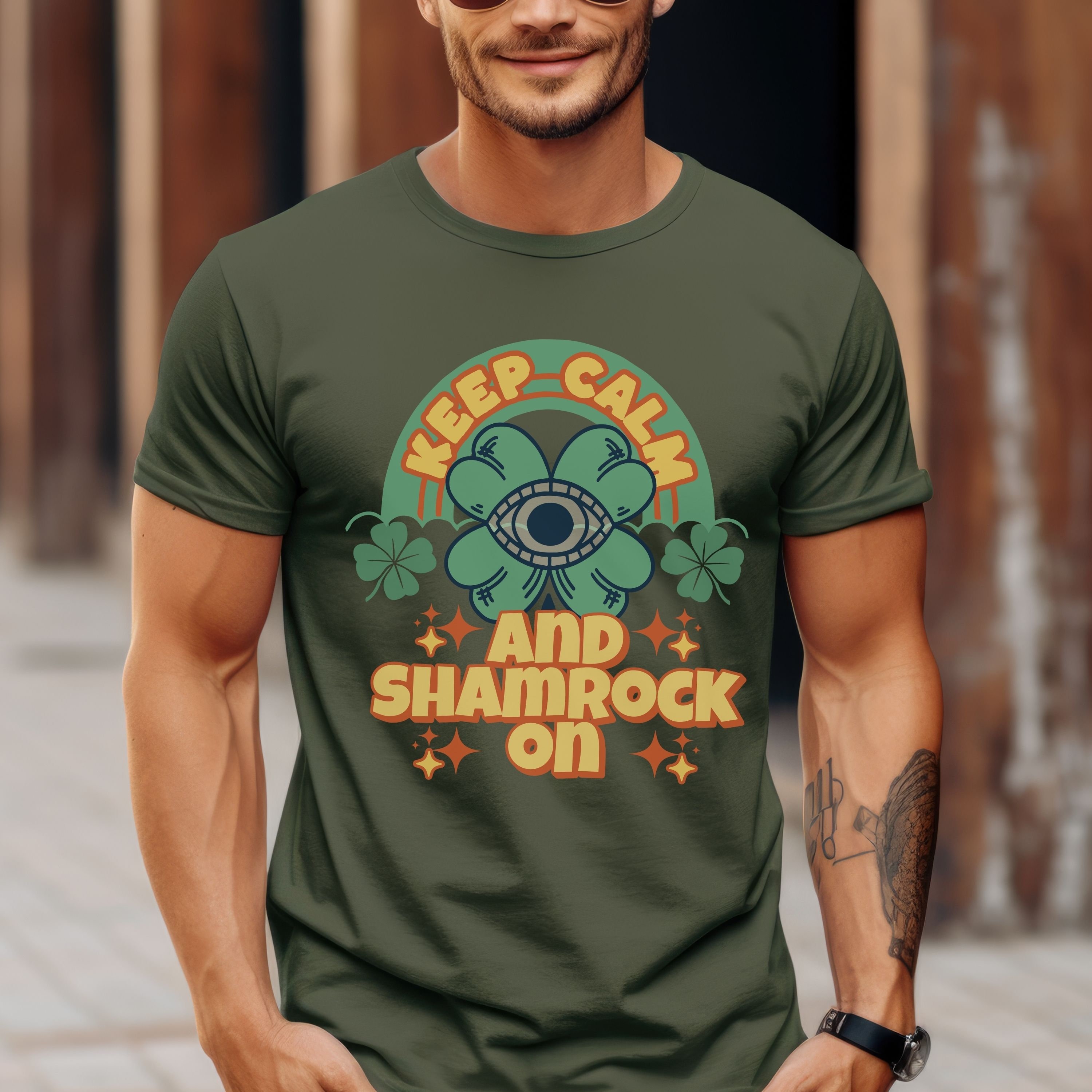 Keep Calm and Shamrock on T-shirt, St. Patrick's Day T Shirt, Funny ...
