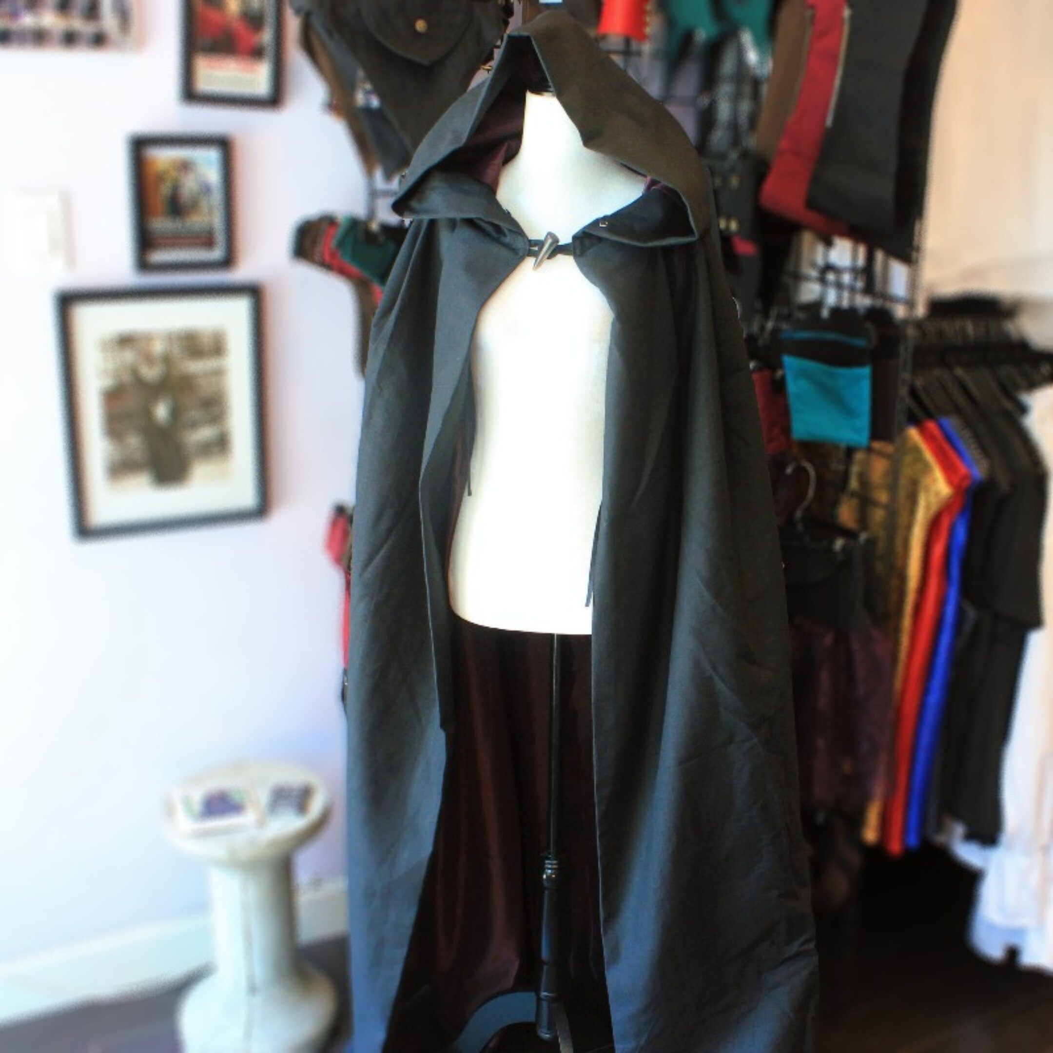 Cloak Renaissance Festival Cosplay Cape Cotton Canvas Victorian Cloak ...