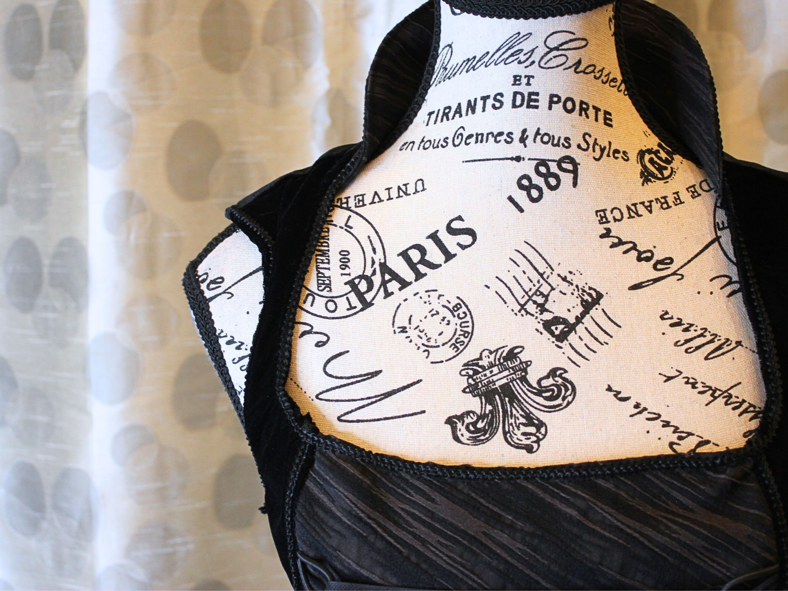 The VM Corset Top Black Velvet and Grey Stripes Cottage Core ...