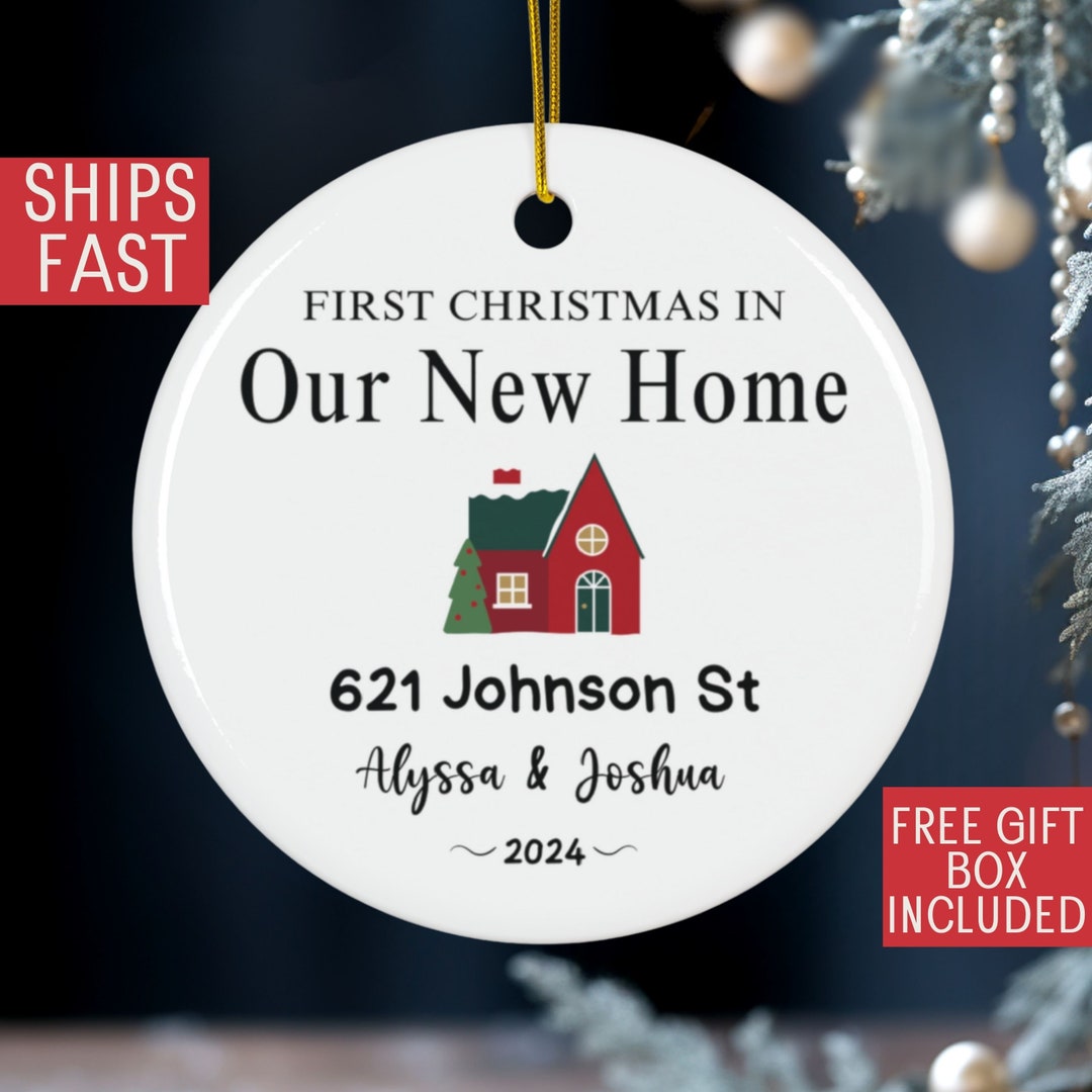 First Christmas New Home Ornament, Personalized Housewarming Christmas ...