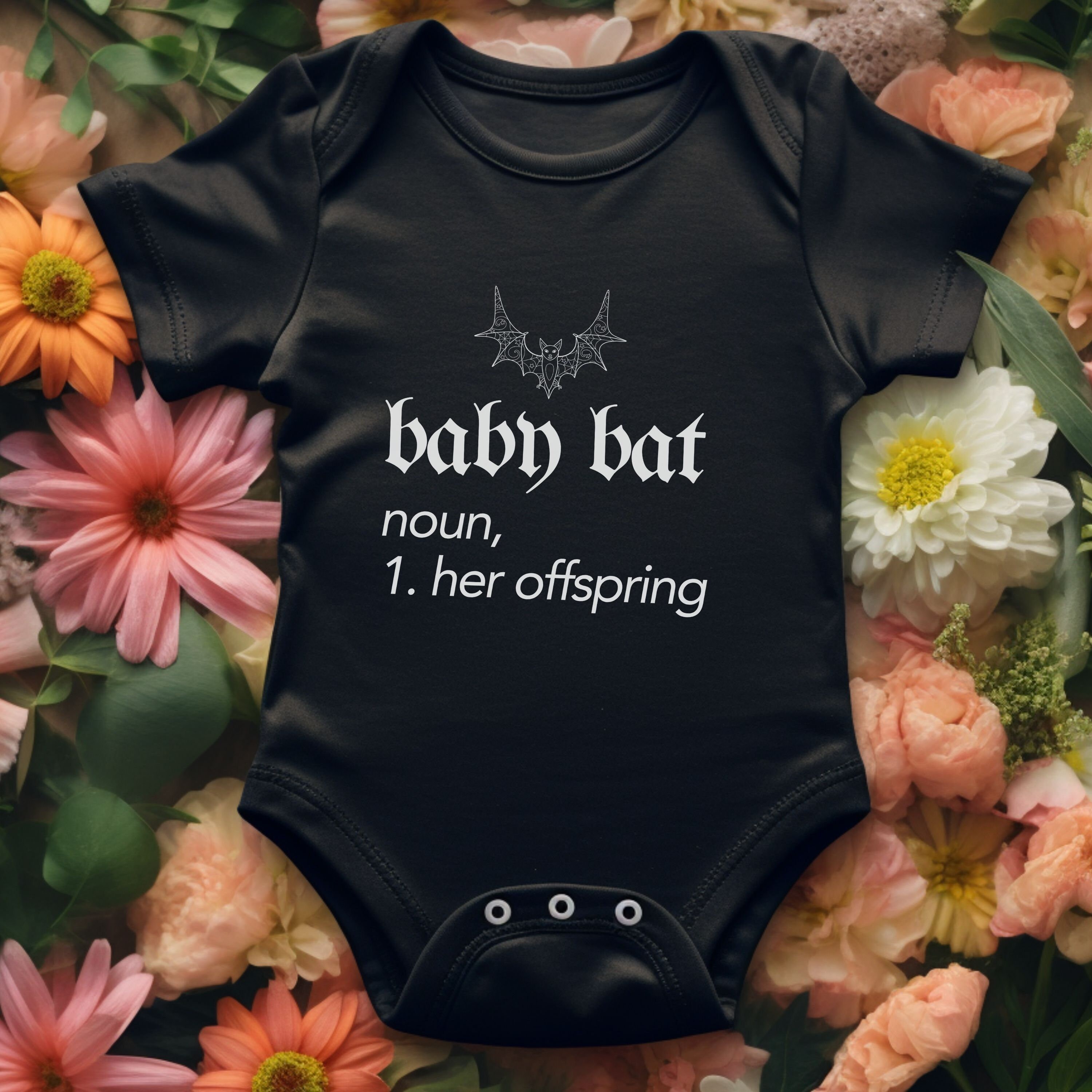 Funny Goth Babysuit, Baby Shower Gift for Goth Mom, Goth Baby Bat ...
