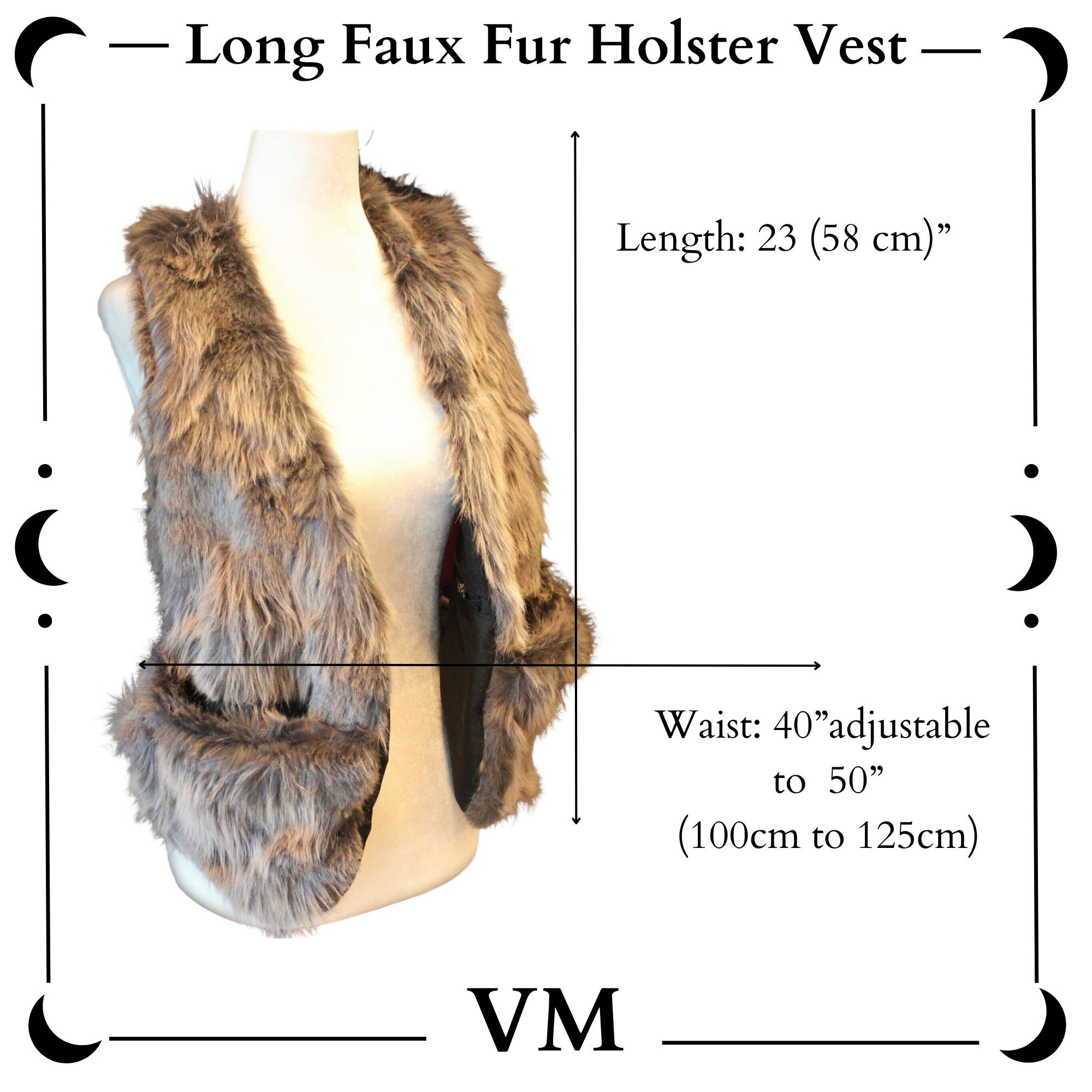 Mens Viking Faux Fur Vest Holster Barbarian Vegan Fur Holster Burning ...