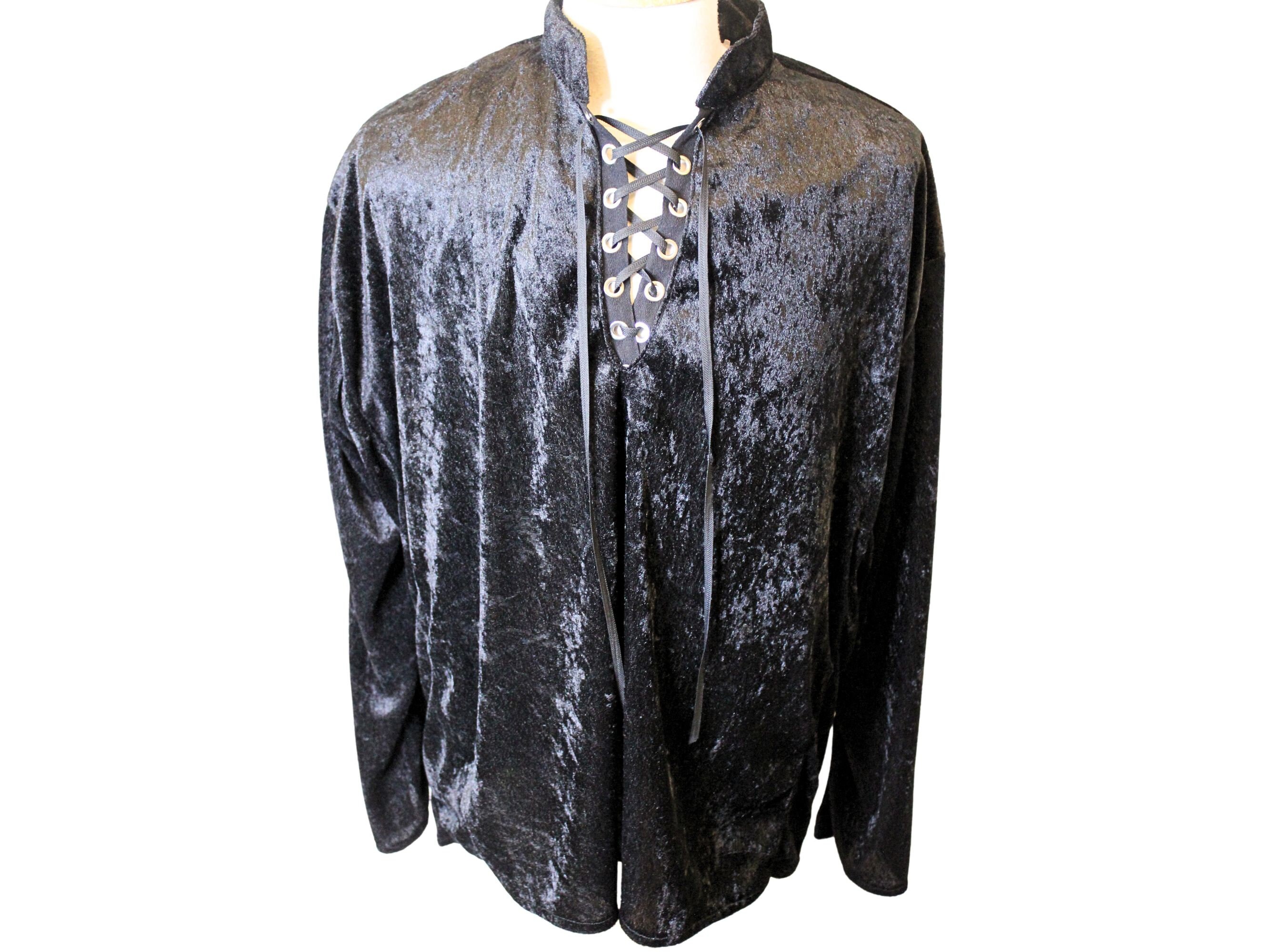 The VM Lace-up Hobbit Shirt Velvet Victorian Goth Christmas Wedding ...