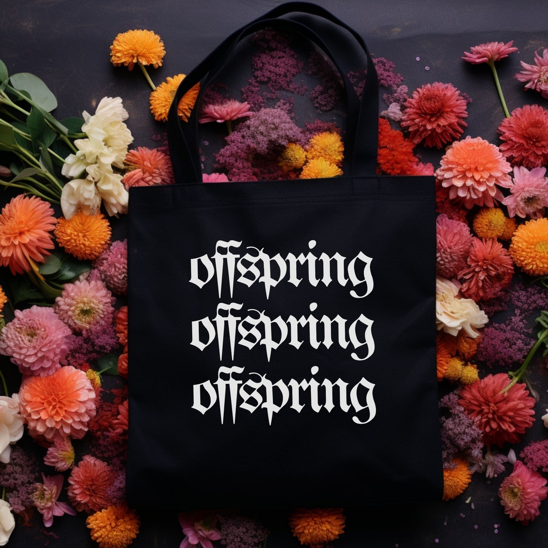 Offspring Canvas Tote Bag, Baby Shower Gift for Goth Mom, Goth Baby ...