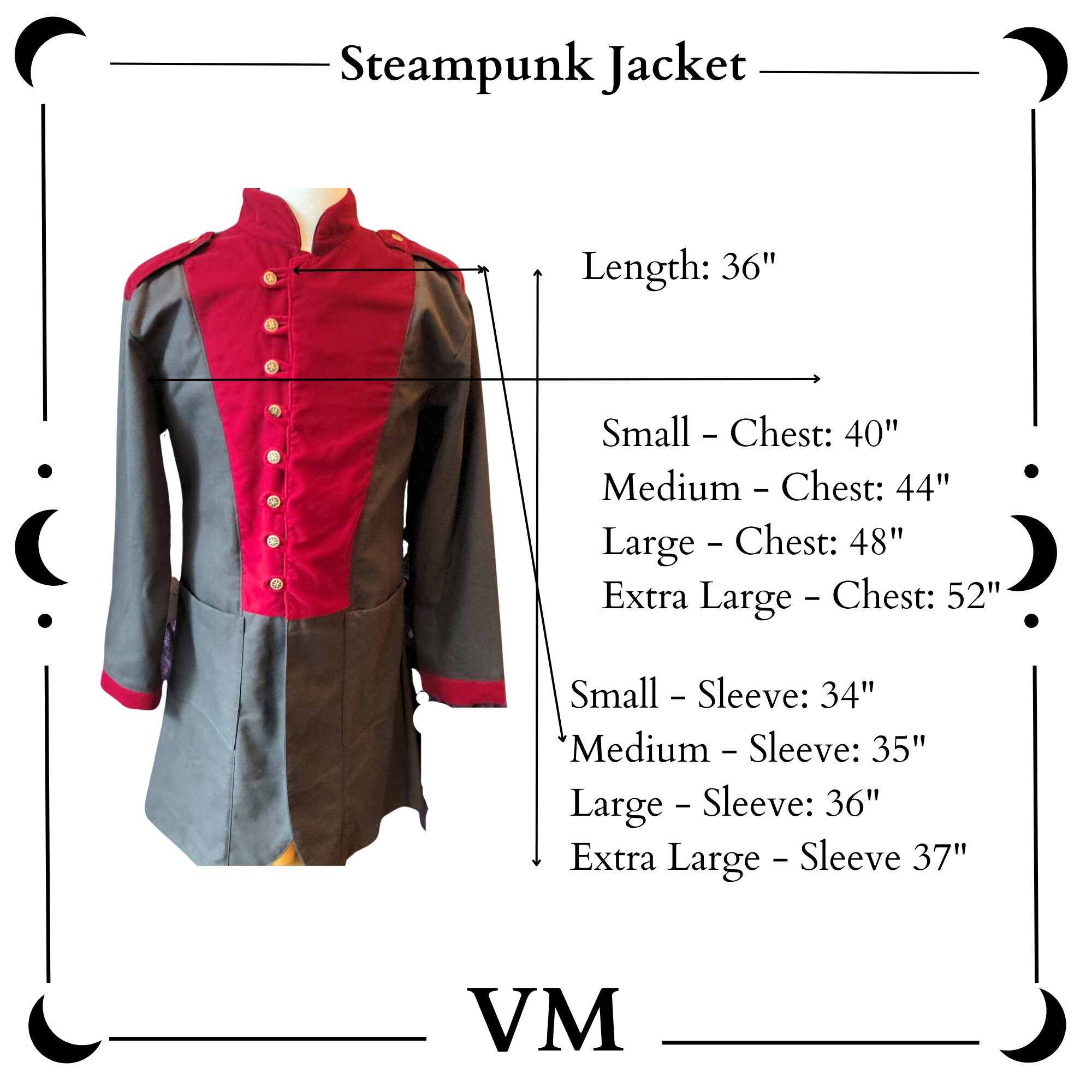 The VM Men's Steampunk Jacket Black Vegan Leather Renaissance Fair ...