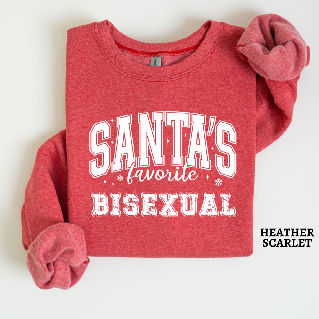 Christmas Sweatshirt, Santa's Favorite Bisexual Sweater, Retro Santa ...