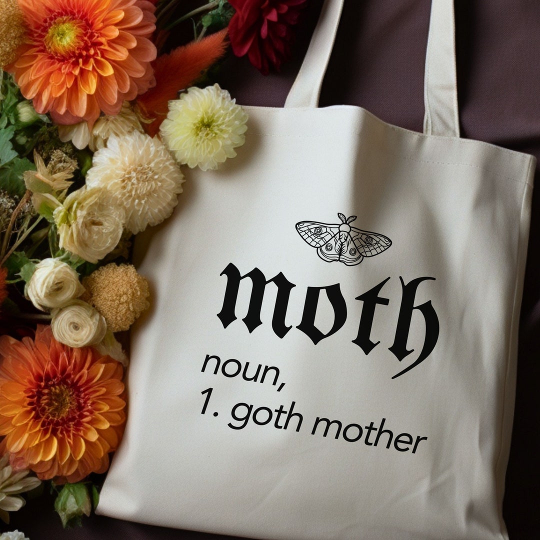 Funny Goth Mom Canvas Tote Bag, Mothers Day Gift for Bookish Mom, Funny ...