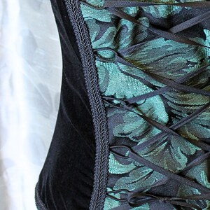 The VM Corset Top -green Tapestry Cottagecore Renaissance Wench Corset ...