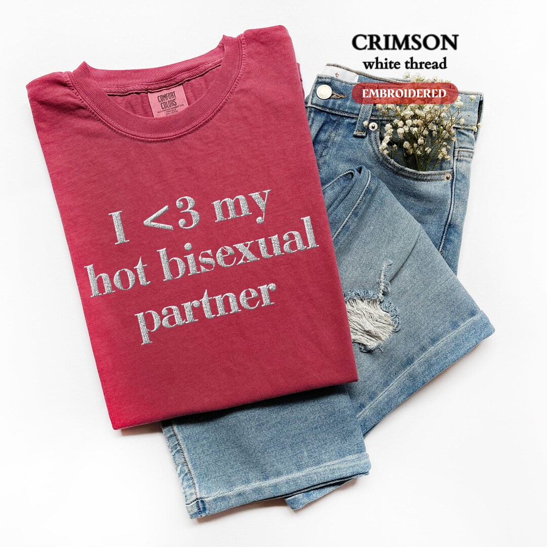 Personalized EMBROIDERED Comfort Colors® Shirt, Custom Bisexual Pride ...