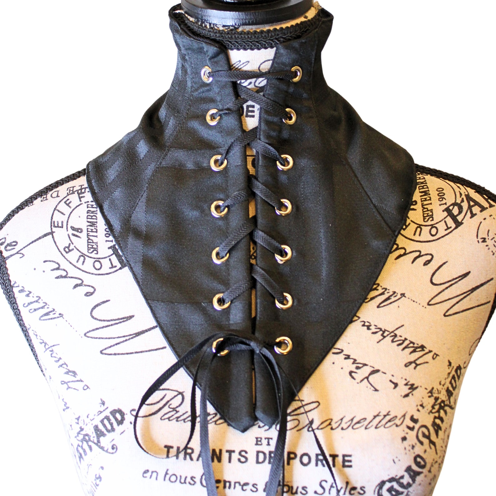 The VM Corset Choker - Victorian Style Steampunk Neck Piece, Lace-up ...