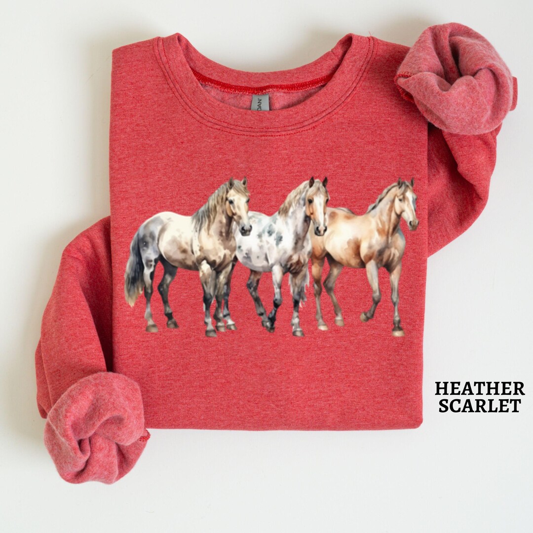 Horses Sweatshirt, Equestrian Gift for Horse Lover, Horse Mom Sweater ...