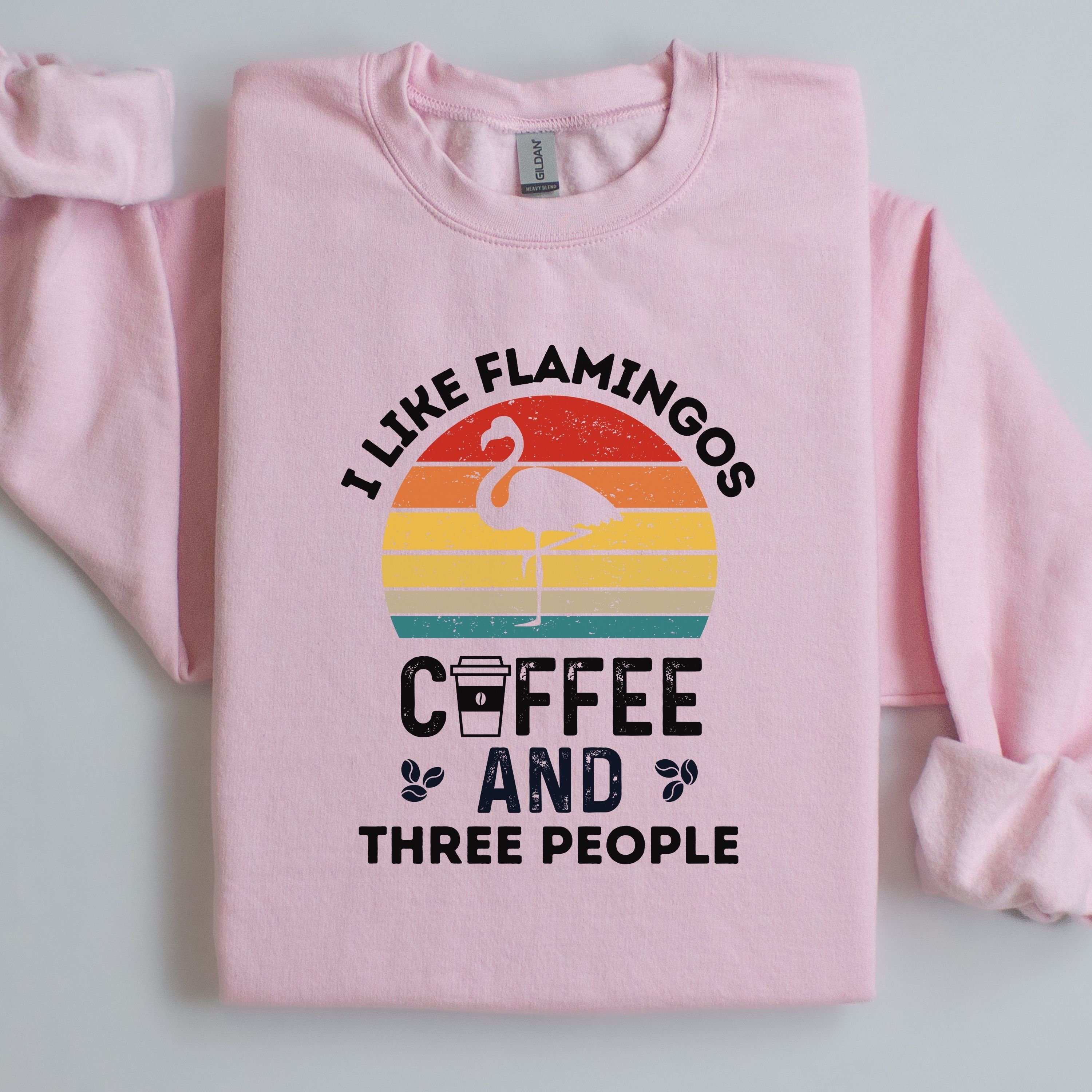 Retro Flamingo Coffee Sweater, Flamingo Coffee Lover Sweatshirt ...