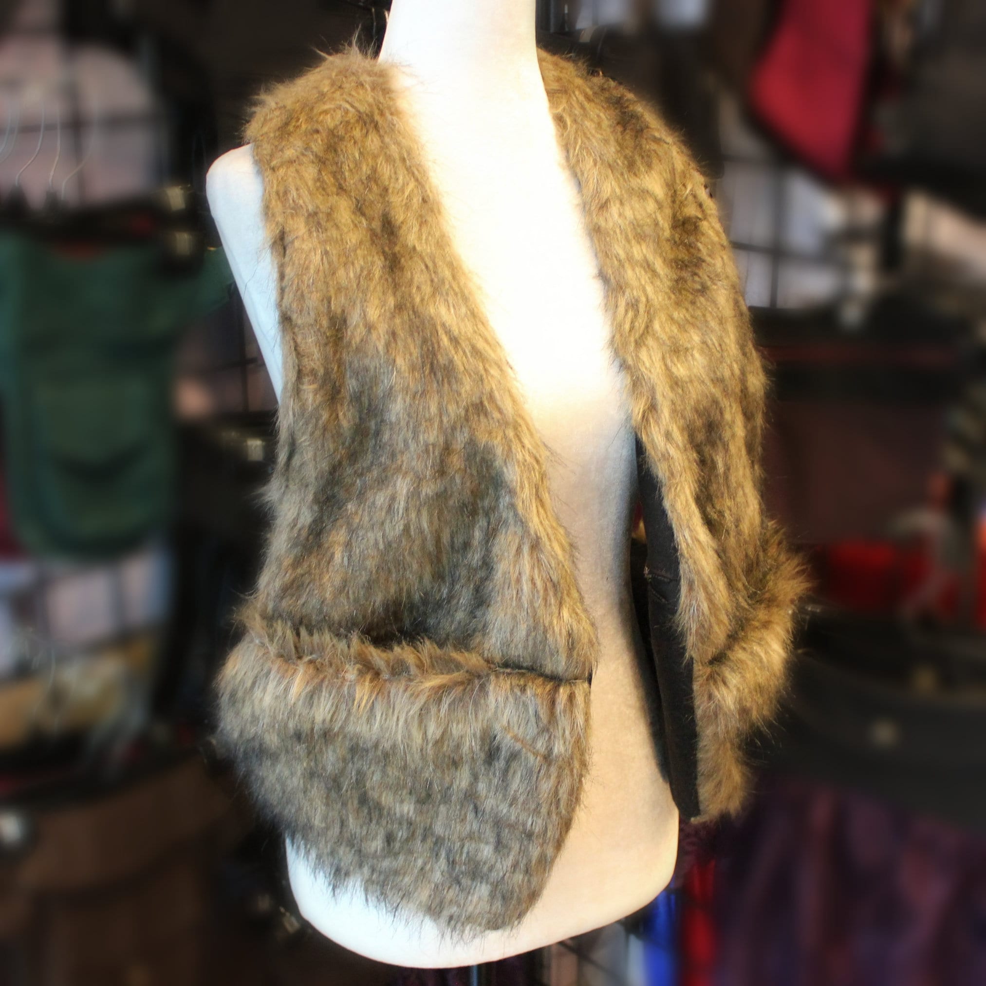 Mens Viking Faux Fur Vest Holster Barbarian Vegan Fur Holster Burning ...