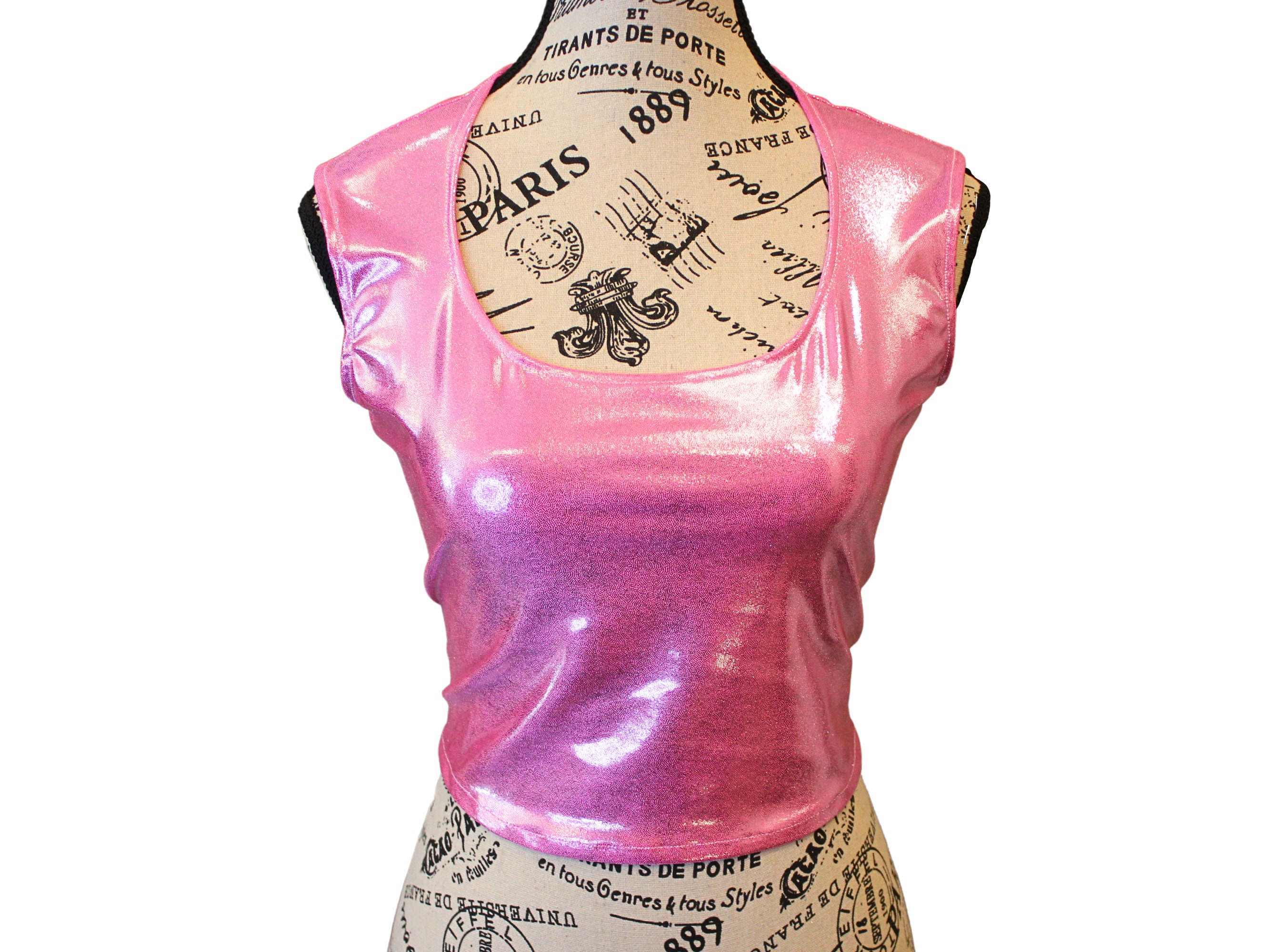 The VM Pink Sparkly Crop Top Tank Pink Burning Man Bodycon - Etsy