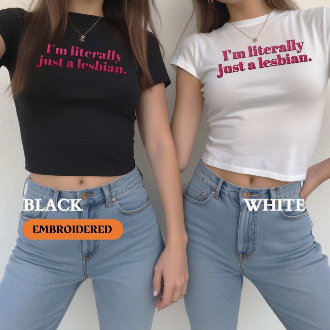 Personalized EMBROIDERED 90s Y2K Baby Tee Shirt, Custom I'm Literally ...