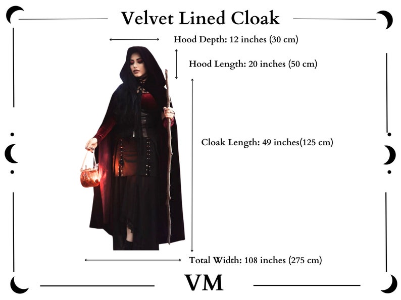 The VM Hooded Cloak Alternative Wedding Velvet Cape Victorian Bridal ...