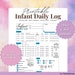 Infant Daily Log | Baby Care Journal | Daily Tracker for Newborns ...
